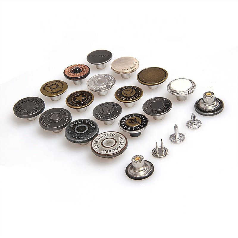 Cheap price custom made logo metal jean button rivet, jeans buttons and ...